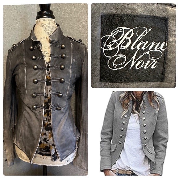 blanc noir | Jackets & Coats | Blanc Noir Military Style Leather Jacket | Poshmark